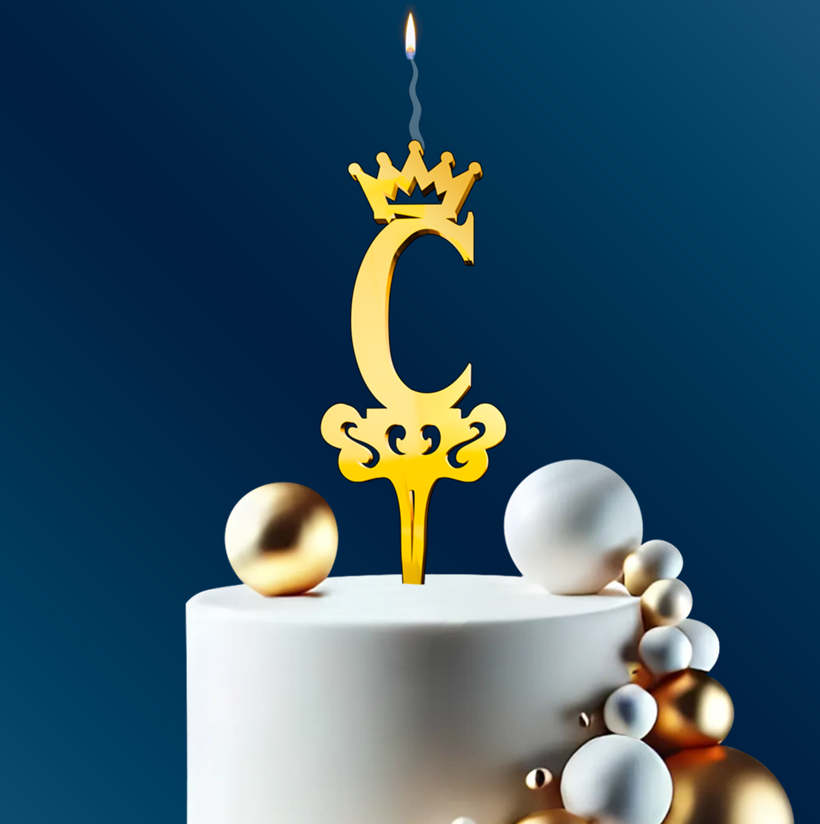 Letter "C" Food Safe Cake Topper