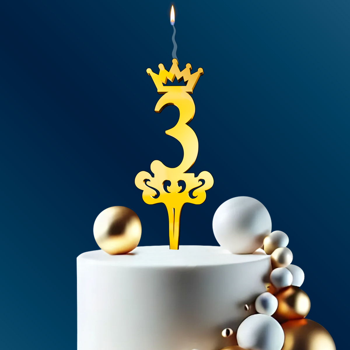 Number "3" Food Safe Cake Topper