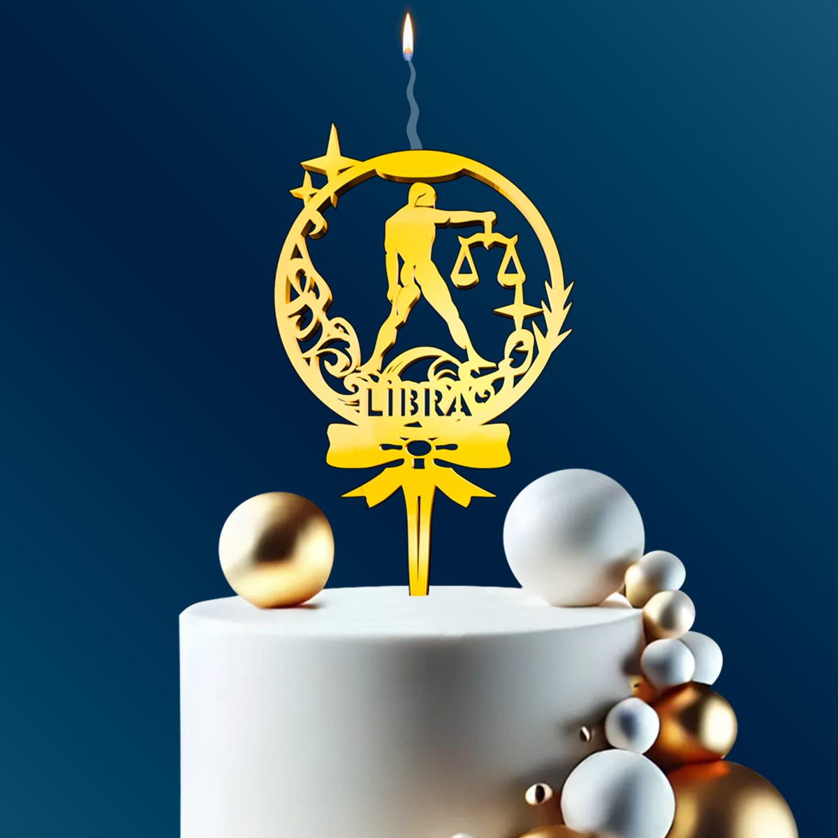 Libra Cake Topper | Libra Food Safe Birthday Candles