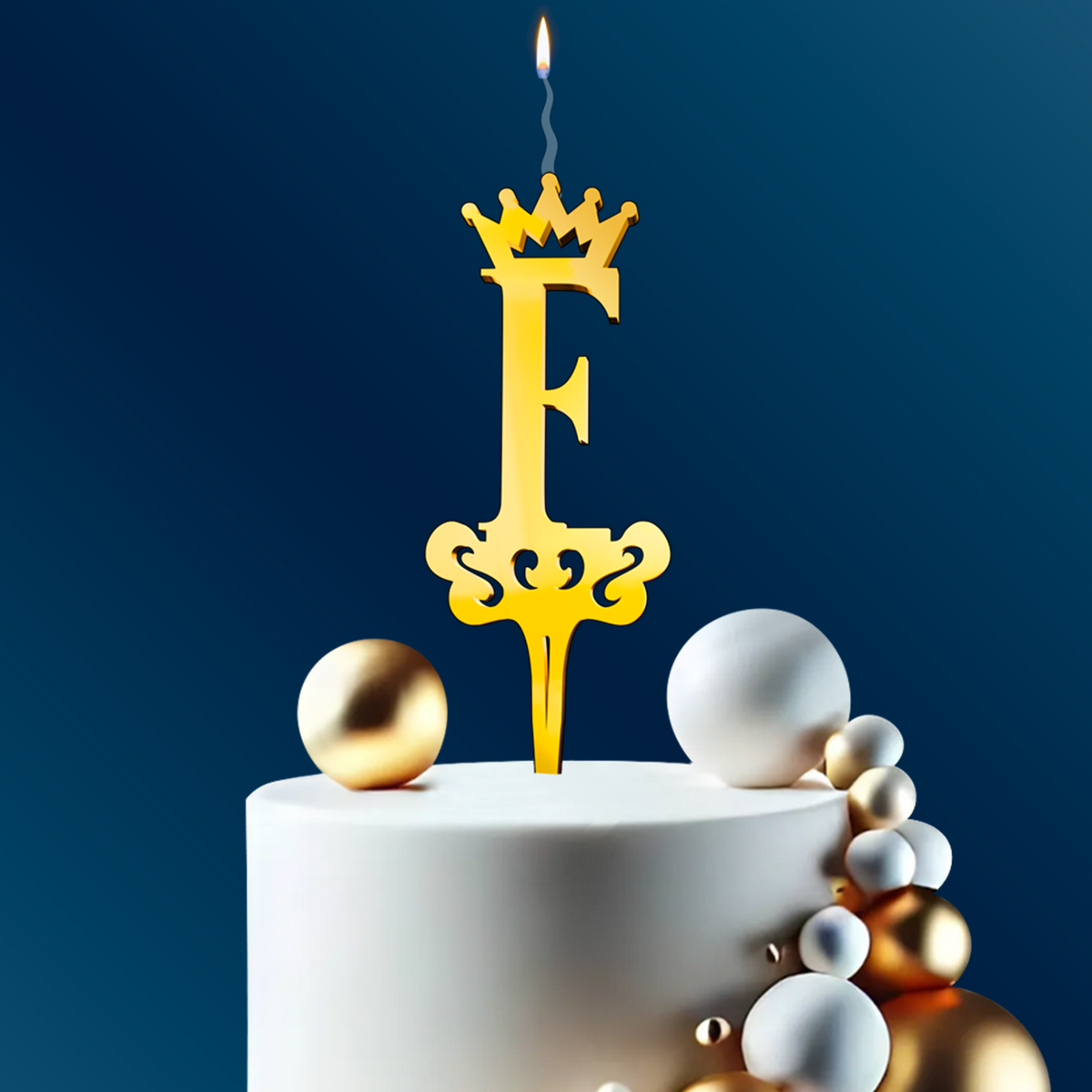 Letter "F" Food Safe Cake Topper